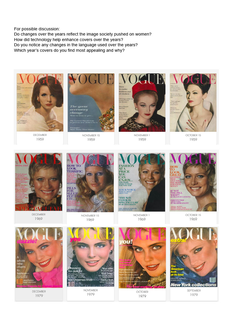 Vogue Covers - Changes Over The Years | PDF