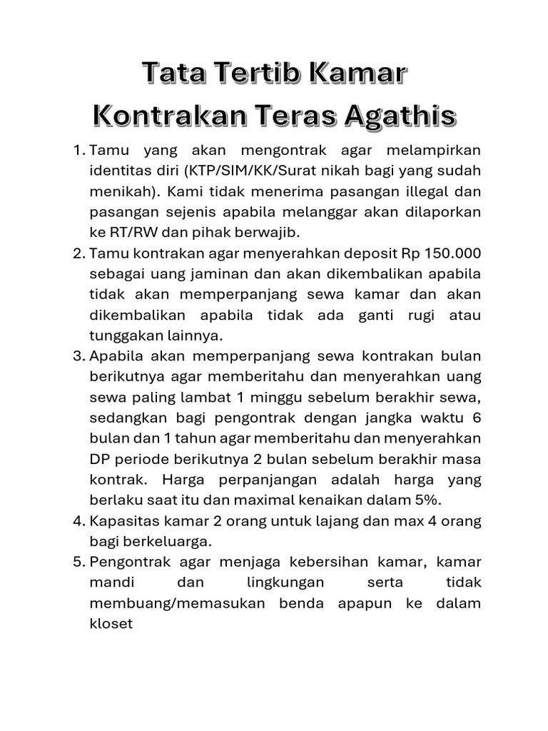 TARTIB Teras Agathis | PDF