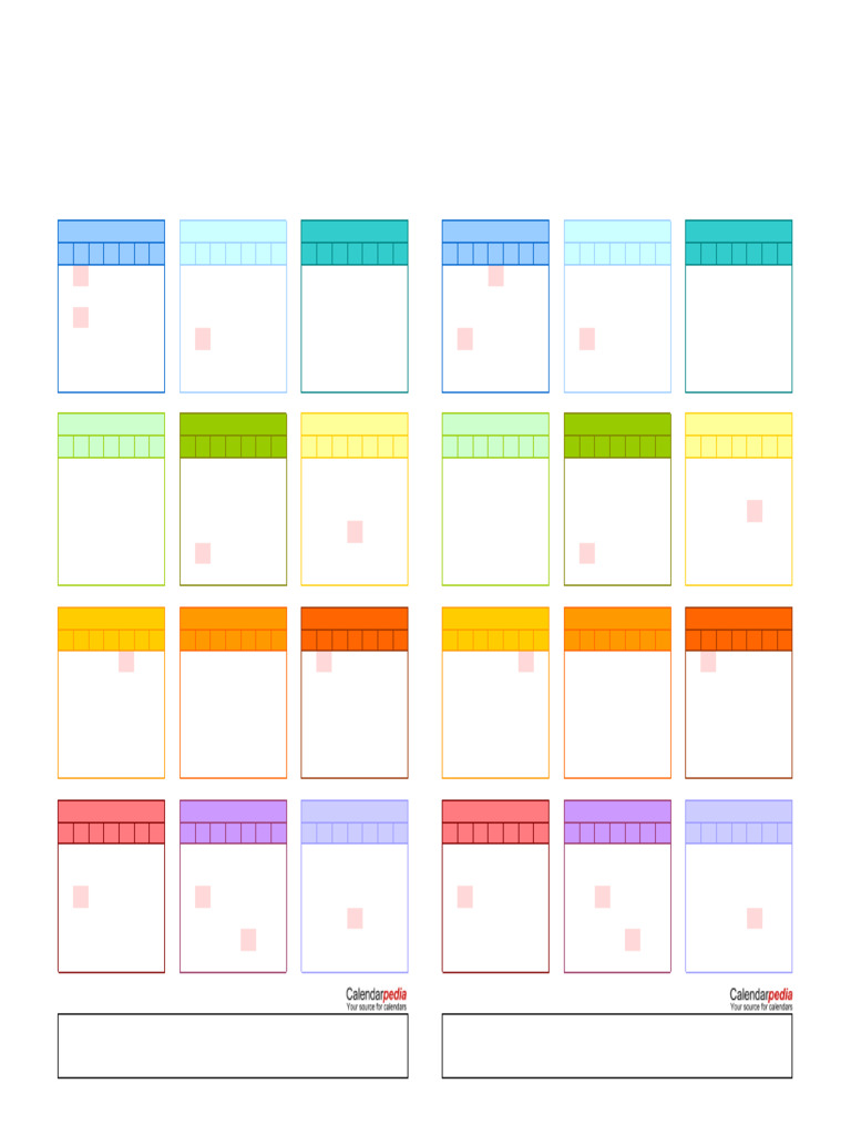 Two Year Calendar 2024 2025 Landscape Side by Side in Color | PDF