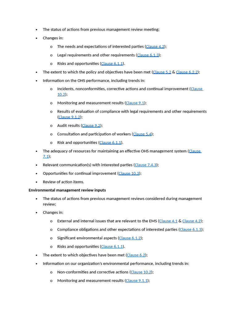 The Status of Actions From Previous Management Review Meeting | PDF