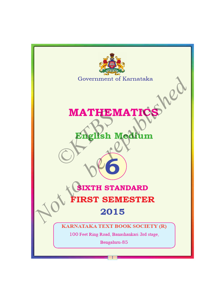 6th English Maths 01 | PDF