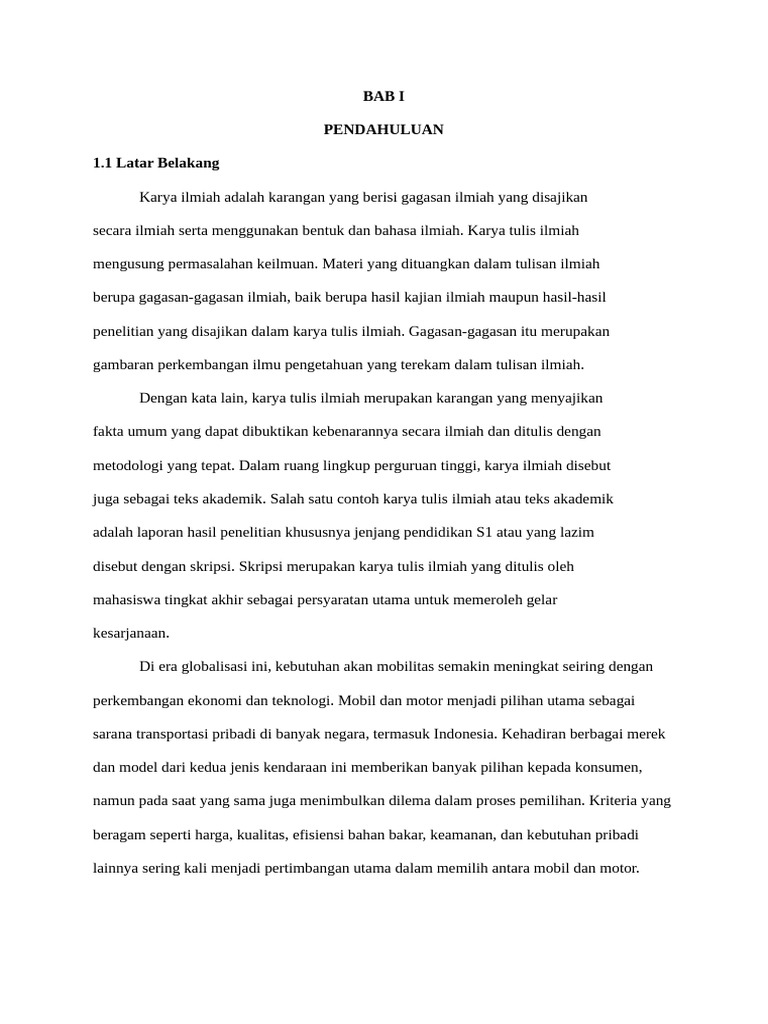BAB I Penulisan Ilmiah | PDF