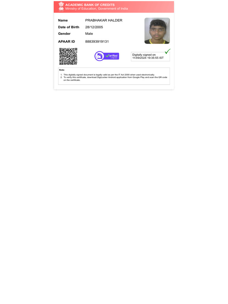 Prabhakar Id Card | PDF