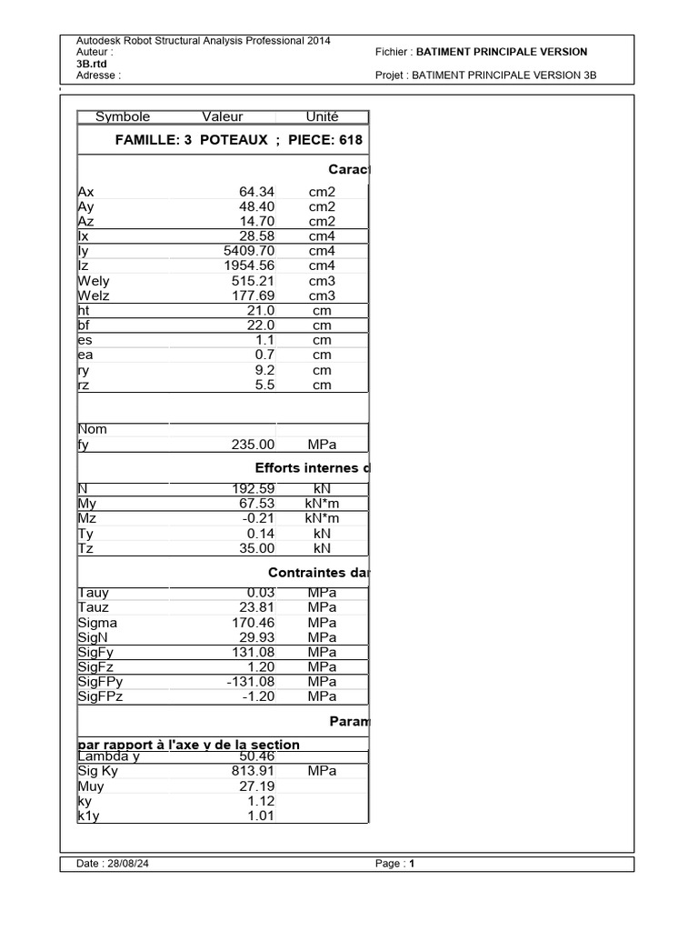 NTC 2 Hea 220 Poteaux | PDF