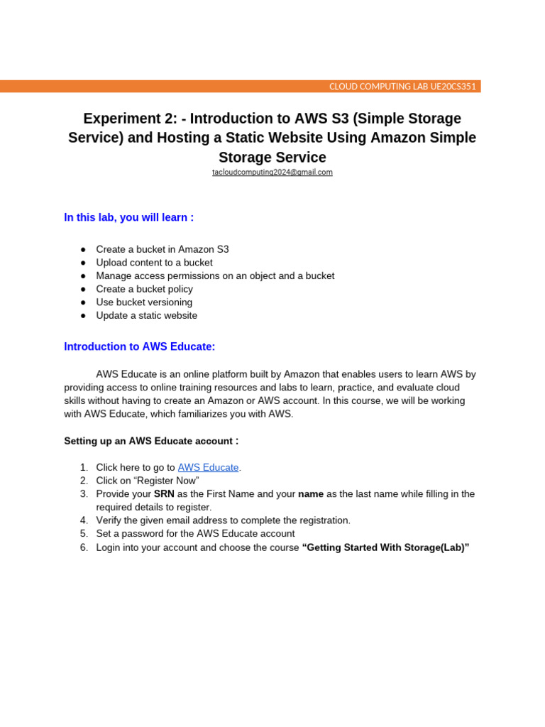 S3 Students' Manual | PDF | Amazon Web Services | Computing