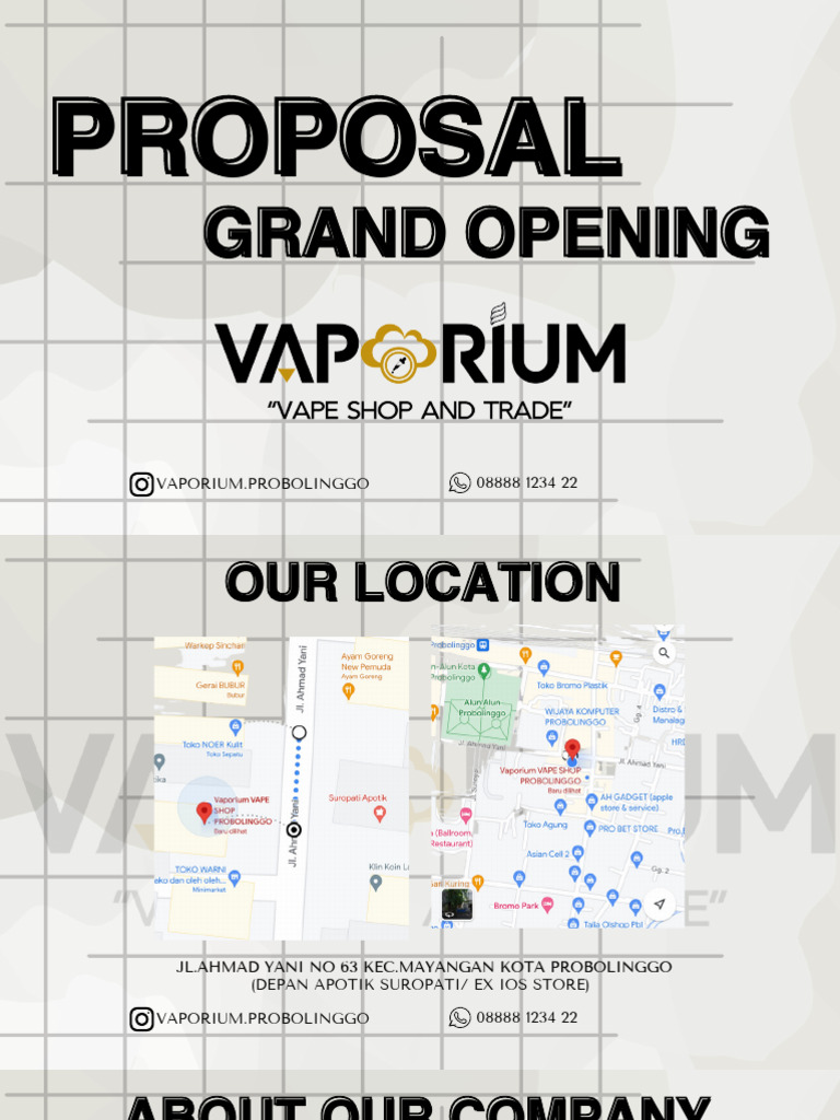 PROPOSAL GRAND OPENING VAPORIUM | PDF