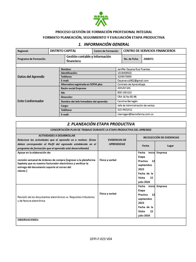 GFPI-F-023 V04 CONCERTACIOìN Y EVALUACIOìN PARCIAL Visita 2 M4 | PDF