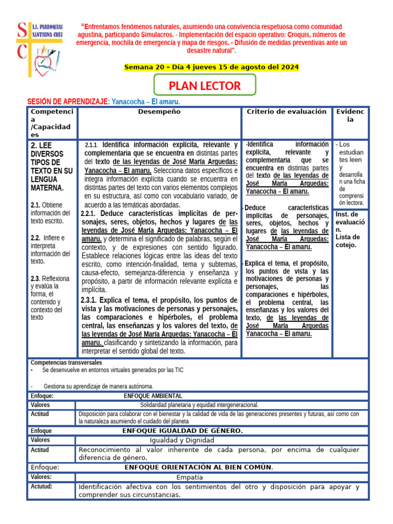 Dia 4 Semana 20 Plan Lector | PDF
