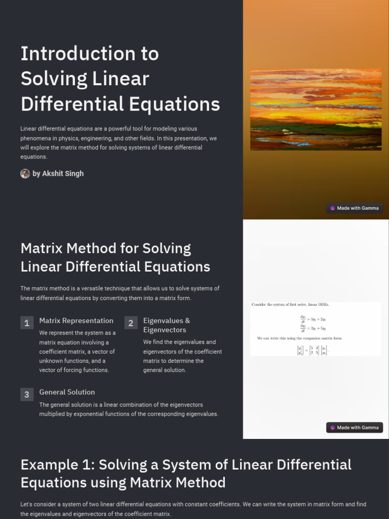 Introduction-to-Solving-Linear-Differential-Equations | PDF