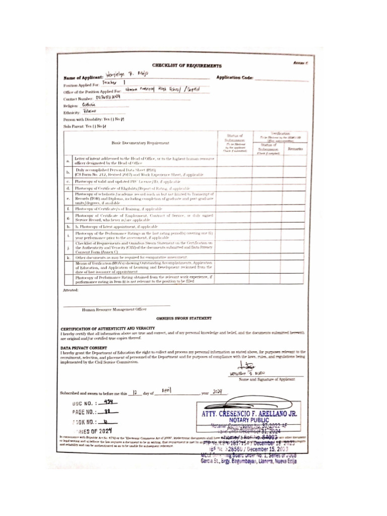 Checklist and Omnibus | PDF