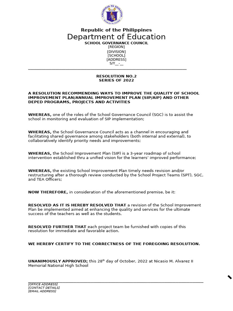 SGC Resolution Recommendation | PDF