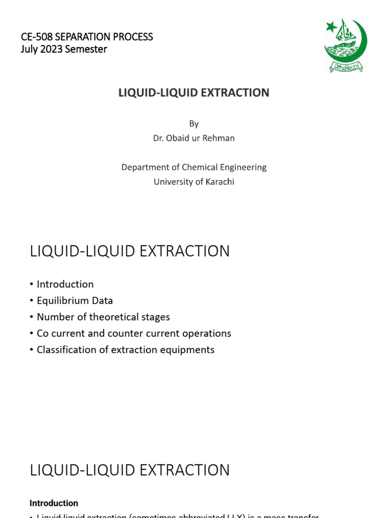 Liquid Liquid Extraction | PDF | Phase (Matter) | Teaching Methods ...