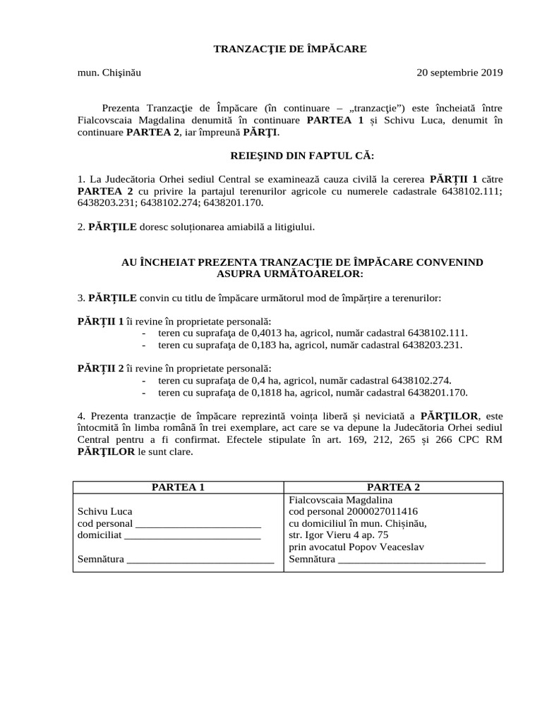 Tranzactie de Impacare Terenurile Agricole | PDF
