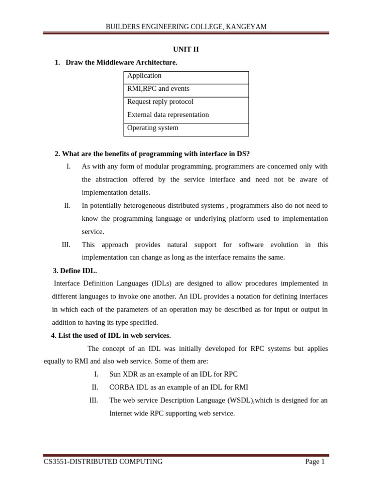 DC 2 QA Unit II | PDF | Transmission Control Protocol | Thread (Computing)