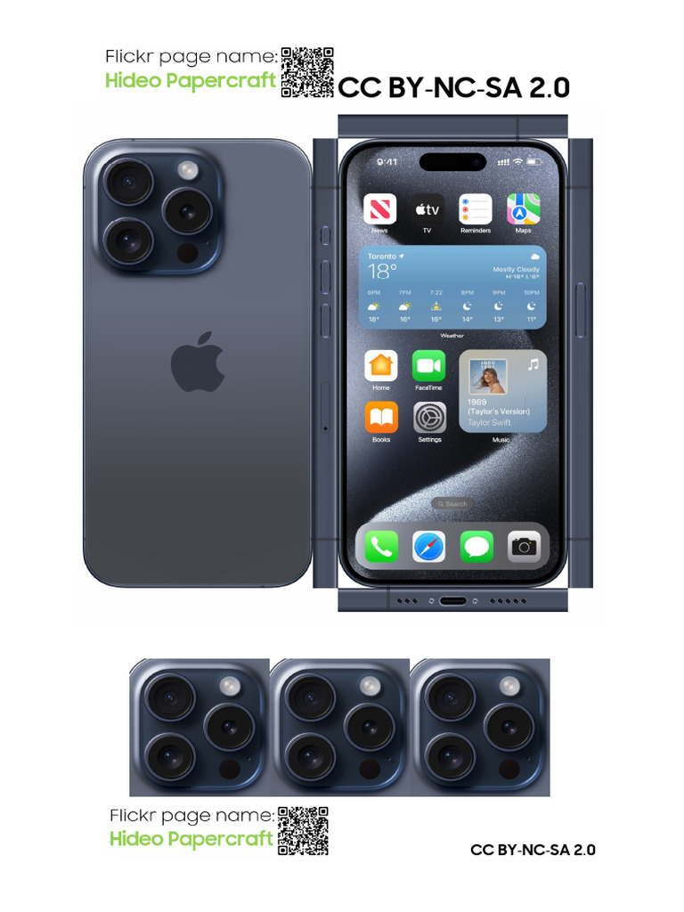 Iphone 15 Pro Blue (Papercraft) | PDF