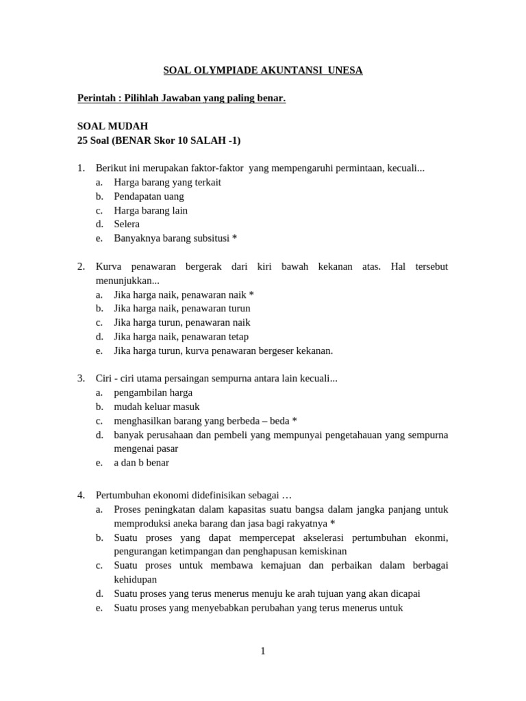 SOAL MUDAH | PDF SOAL MUDAH | PDF