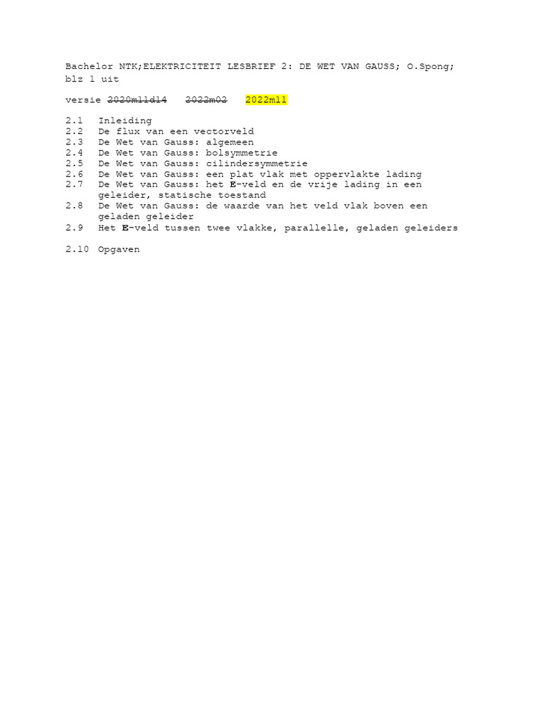 Lesbrief 2 de Wet Van Gauss PDF | PDF