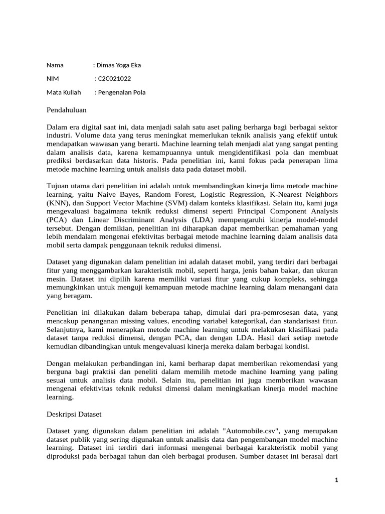 uas_pengenalan pola_dimas Yoga | PDF