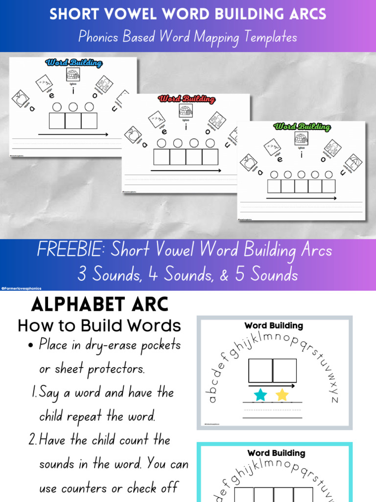 Phonics Based Word Mapping Templates: FREEBIE: Short Vowel Word ...