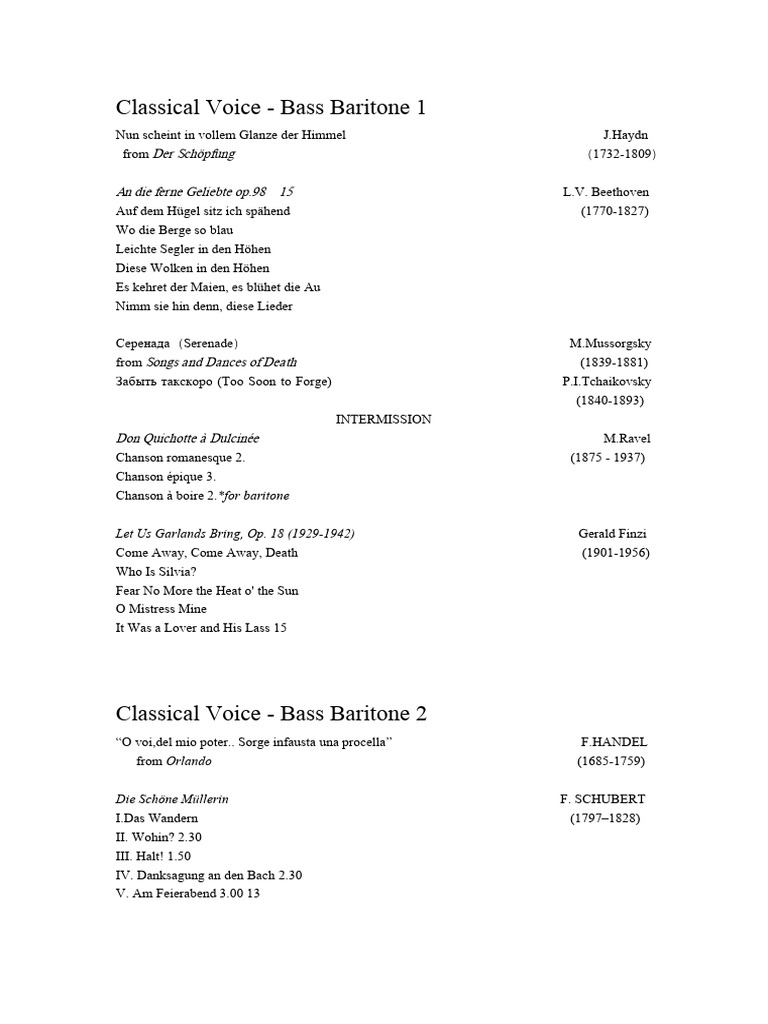 A Singer's Guide To Programming A Recital | PDF