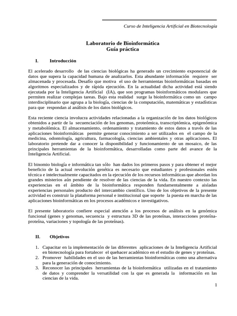 Taller Bioinformática Borrador | PDF