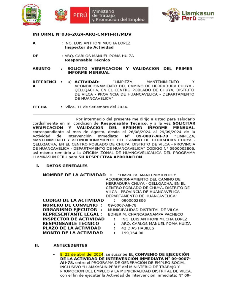 INFORME #036 - 2024 RT - Valorizacion 1 | PDF