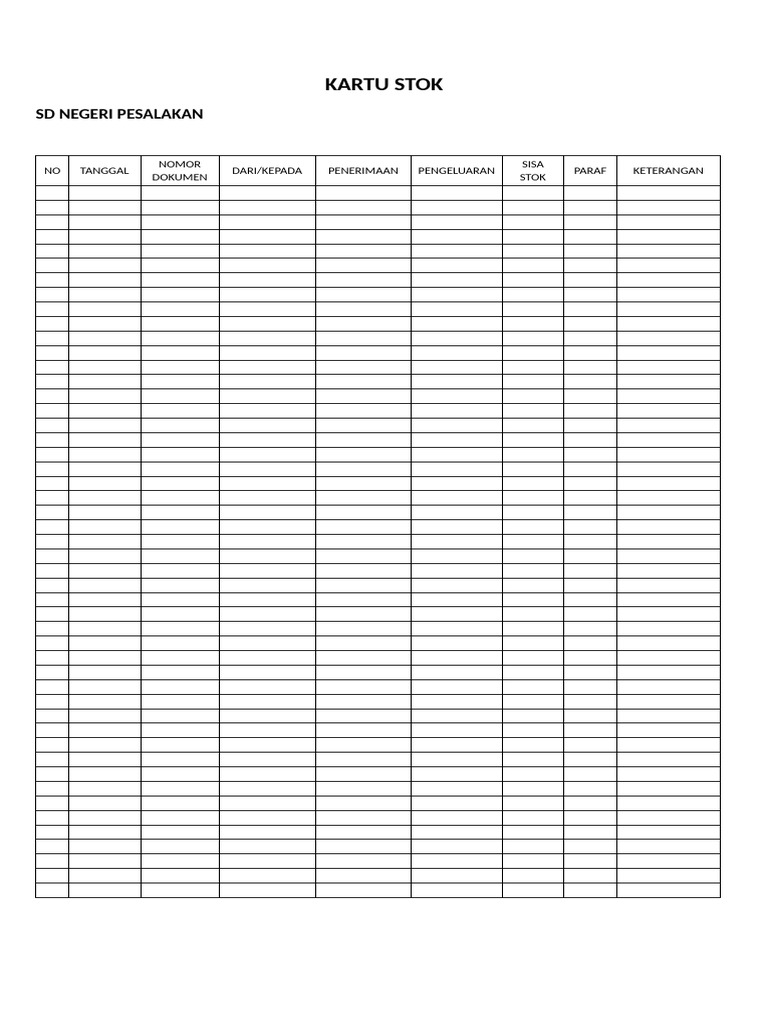 Kartu Stok | PDF