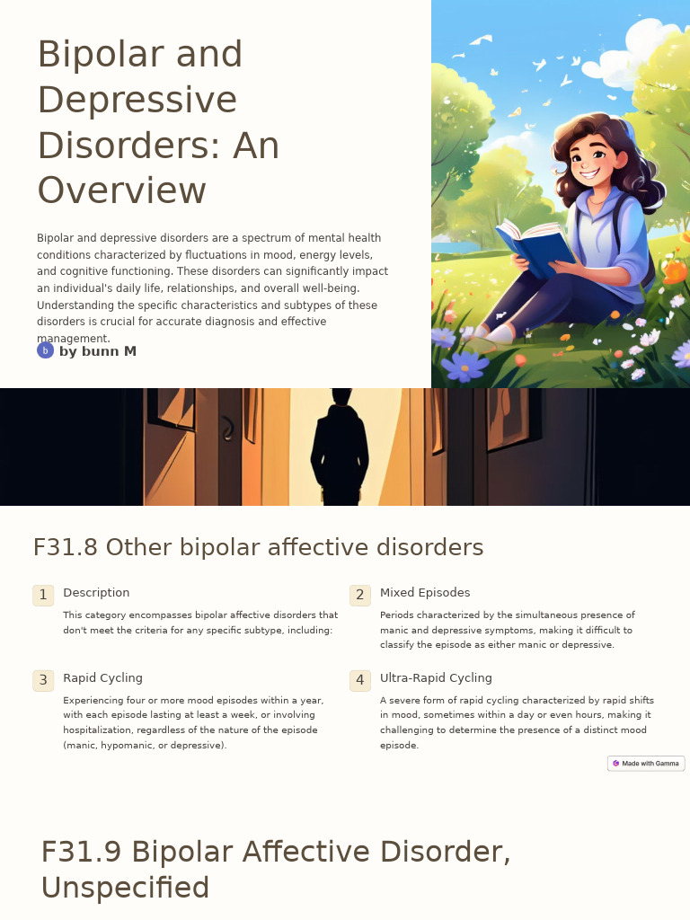 Bipolar and Depressive Disorders An Overview | PDF