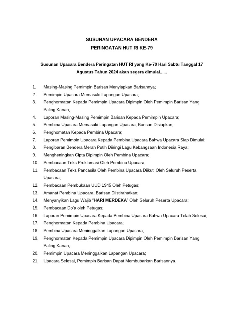 Teks MC 17 Agustus | PDF