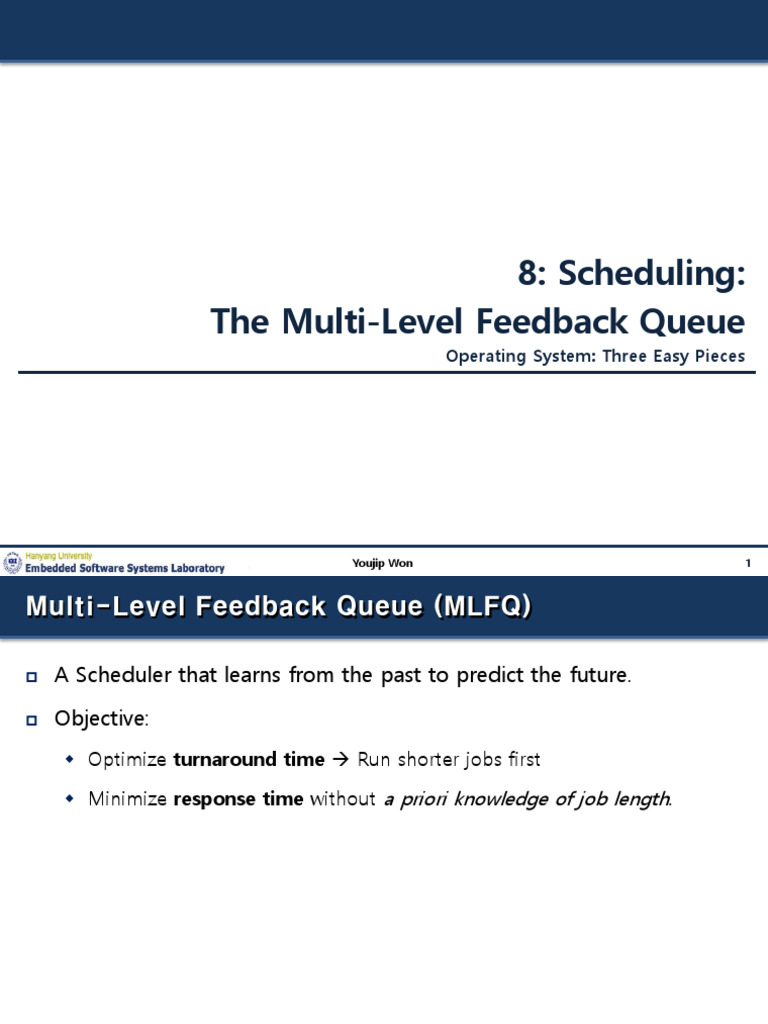 08.scheduling The Multi-Level Feedback Queue | PDF