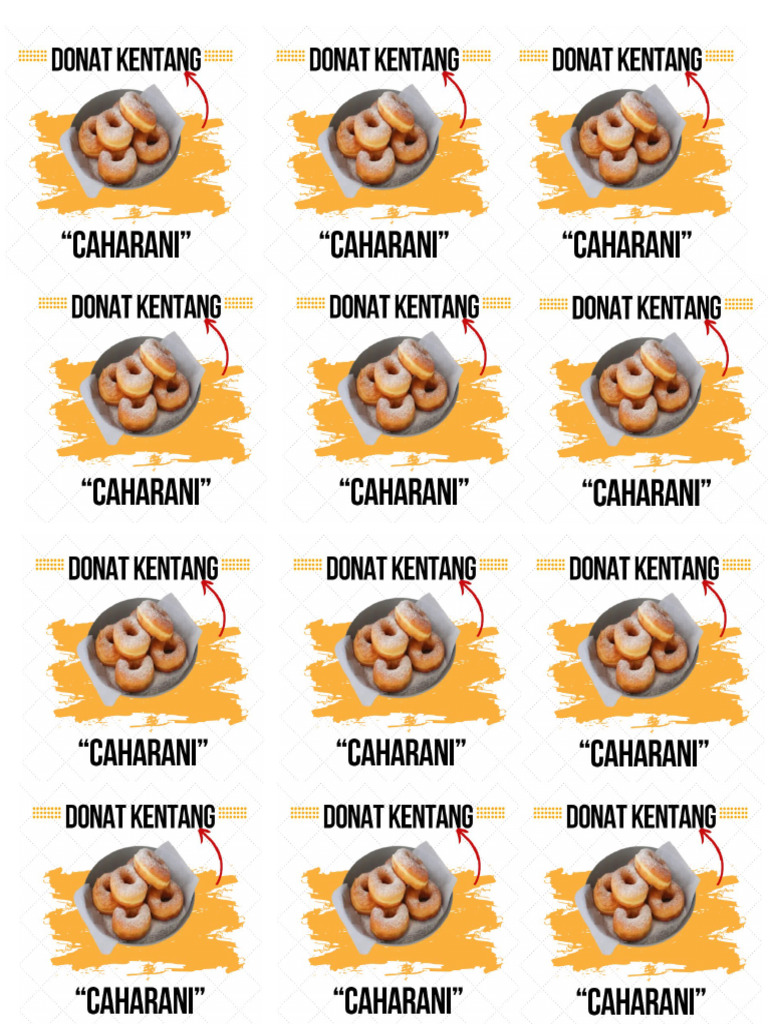 Donat Pembuatan Label Donat Enak Dan Bergizi | PDF