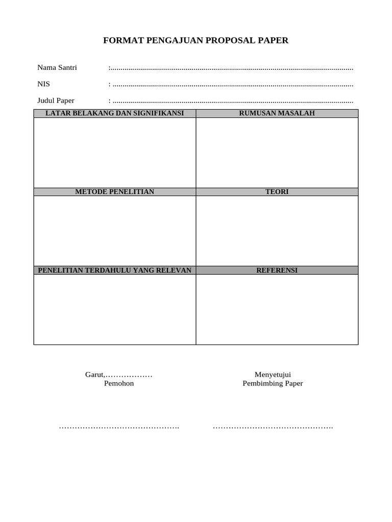 Format Proposal Paper | PDF