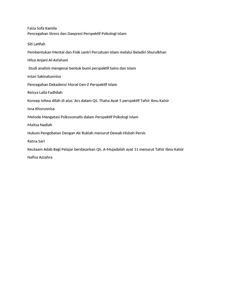 Judul Paper Kelas 11 UG | PDF