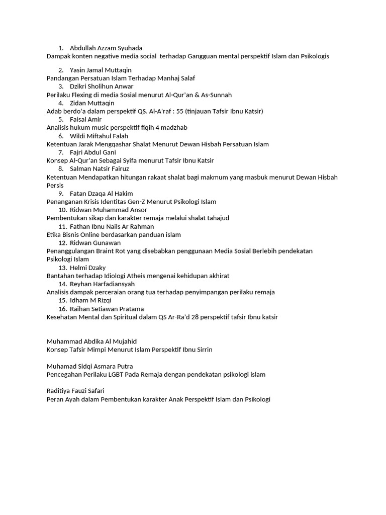 Judul Paper Kelas 11 | PDF