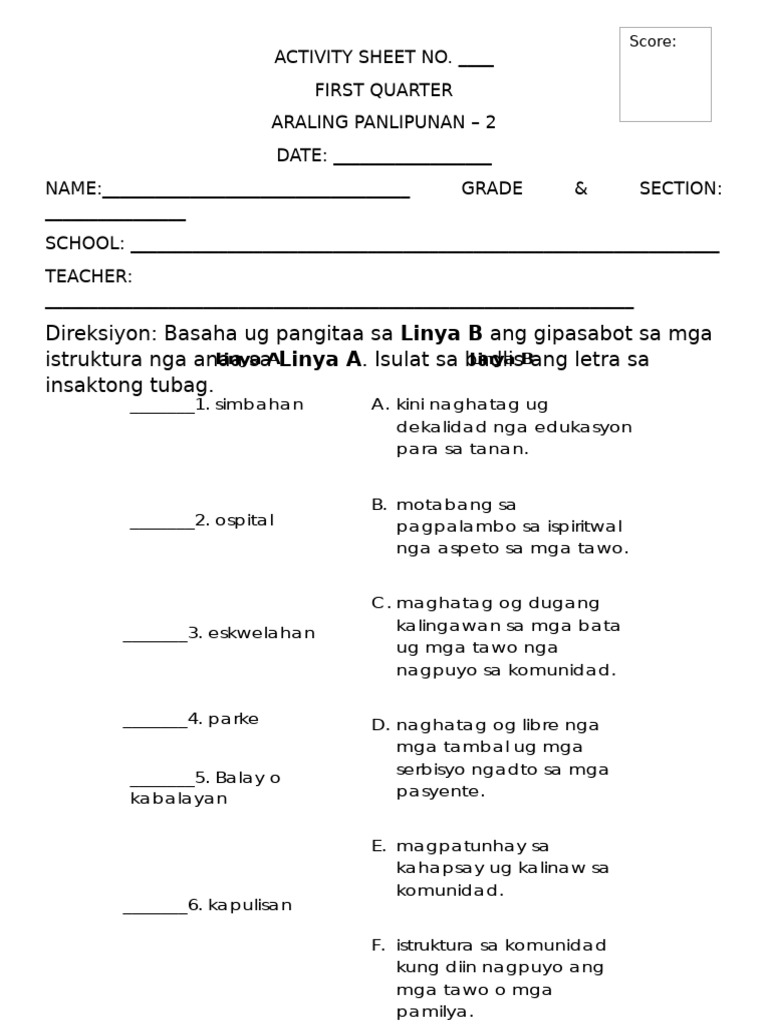 q1 AP 2 Activity Sheets | PDF
