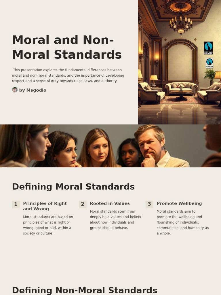 Lesson 1 Moral and Non Moral Standards | PDF