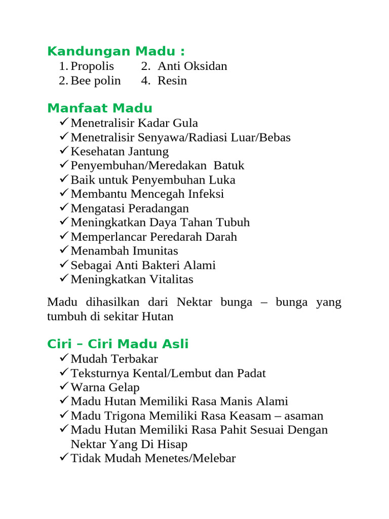 Kandungan Madu | PDF
