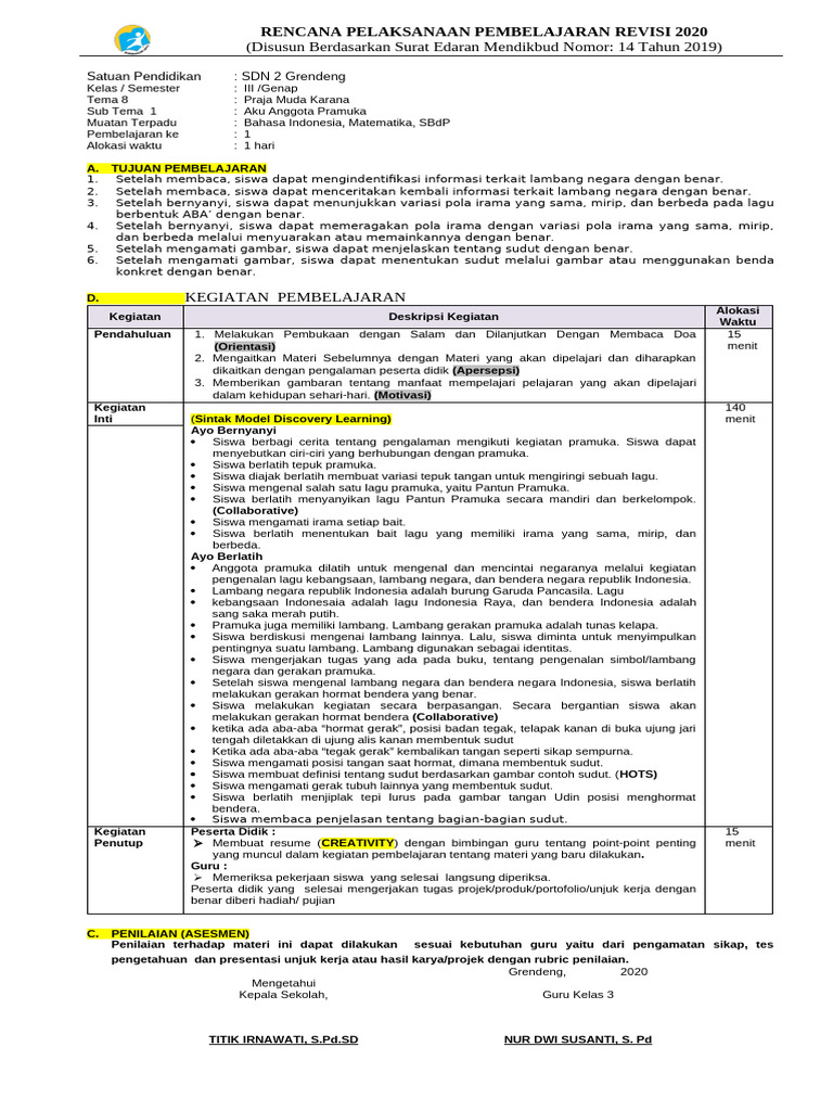 Disusun Berdasarkan Surat Edaran Mendikbud Nomor: 14 Tahun 2019 | PDF