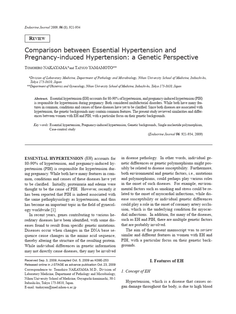 Essential HTN and PIH | PDF