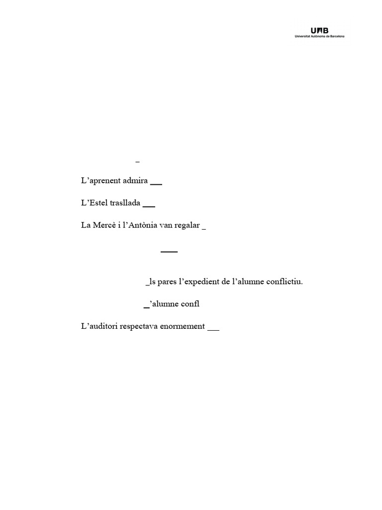 Activitat Complement Directe CORRECCIon | PDF