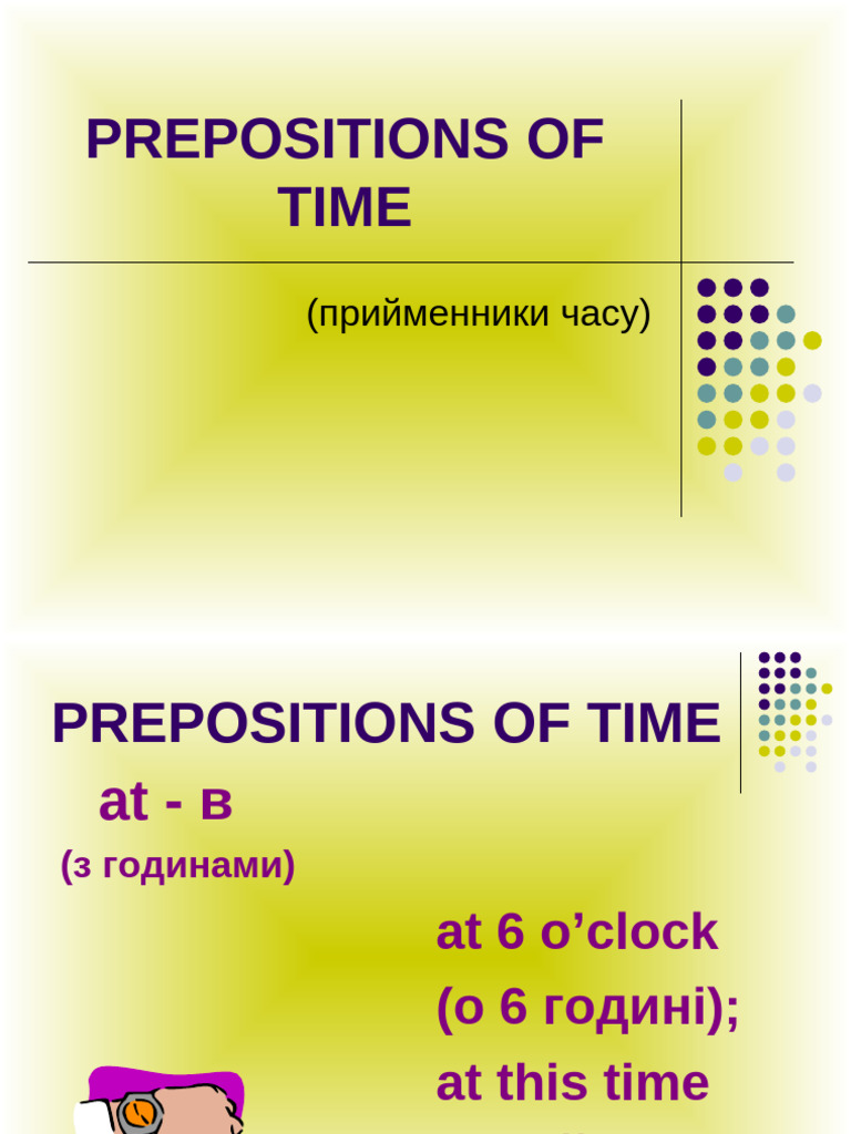 Prepositions of Time | PDF