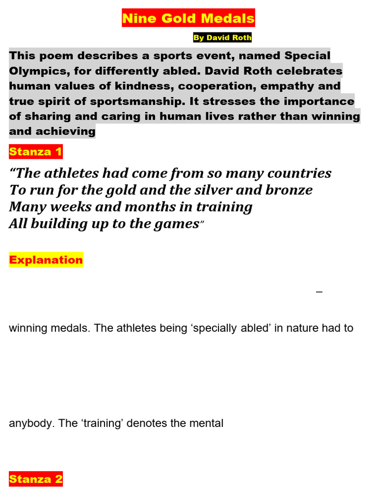 Nine Gold Medals | PDF