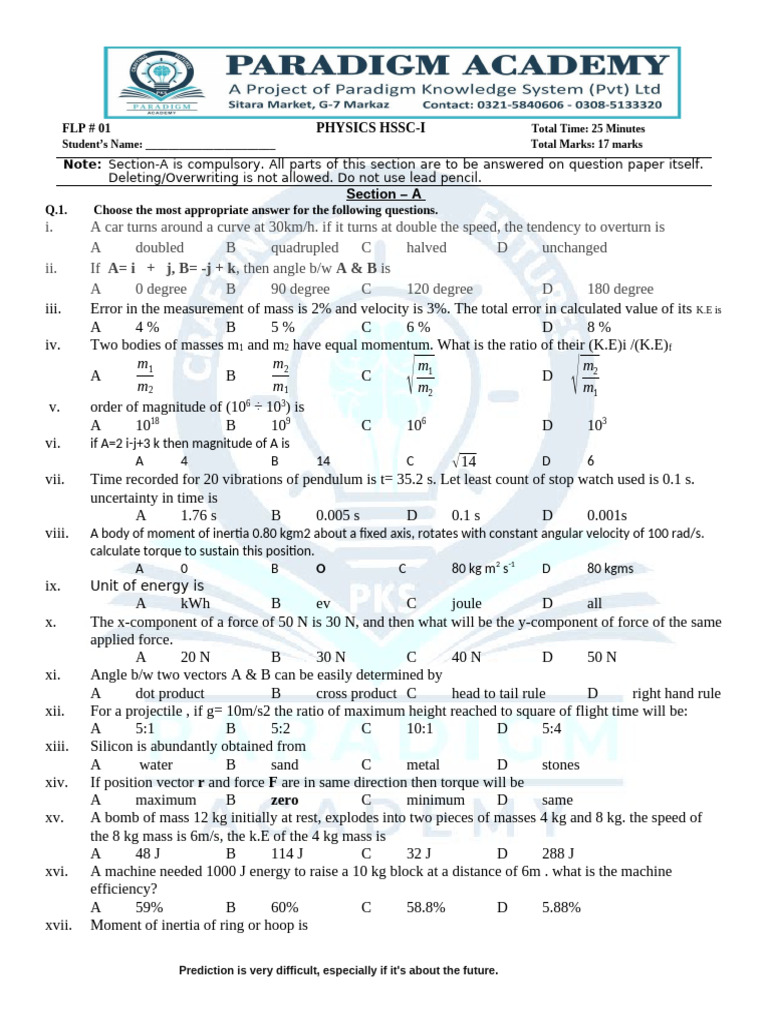FLP 1.. Physics Class 11 CH 1,2,3,4,5 - 14 Sep 2024 | PDF