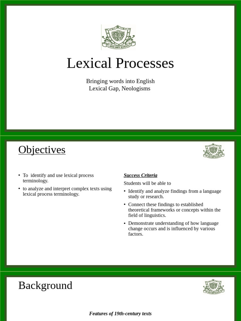 Lexical Processes 2 | PDF