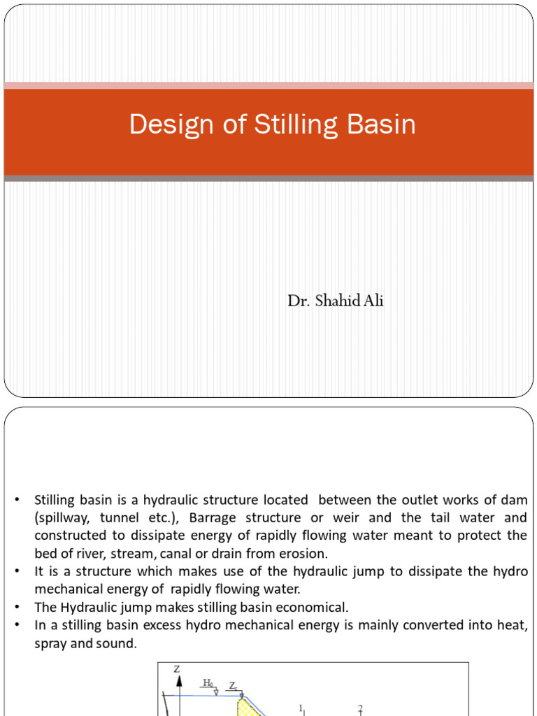 Lec 7 Design of Stilling Basin | PDF | Spillway | Fluid Mechanics