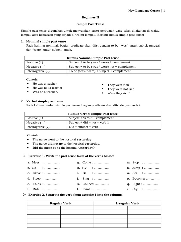 B2 Past Simple Tense | PDF | Grammatical Tense | Verb