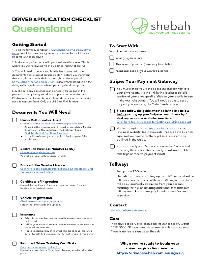 QLD Driver Checklist | PDF | Toll Road | Finance & Money Management