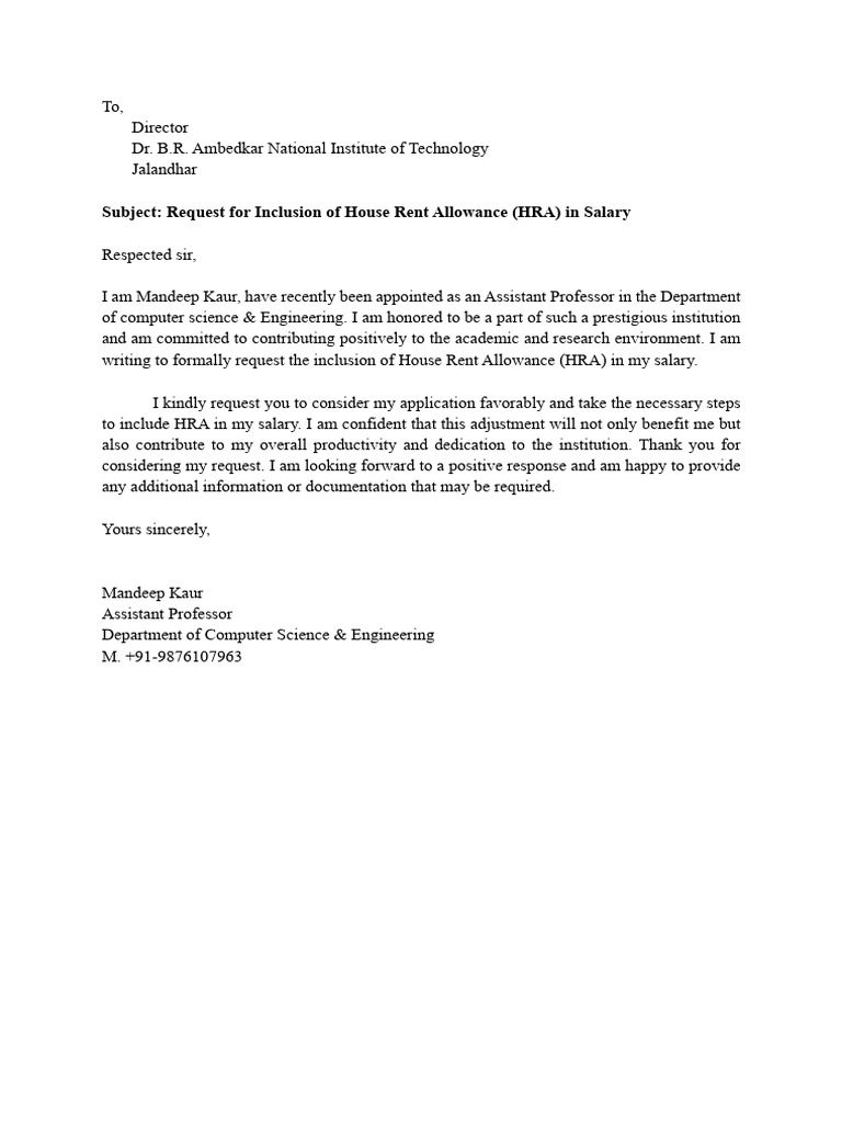 MK - HRA Inclusion Request | PDF