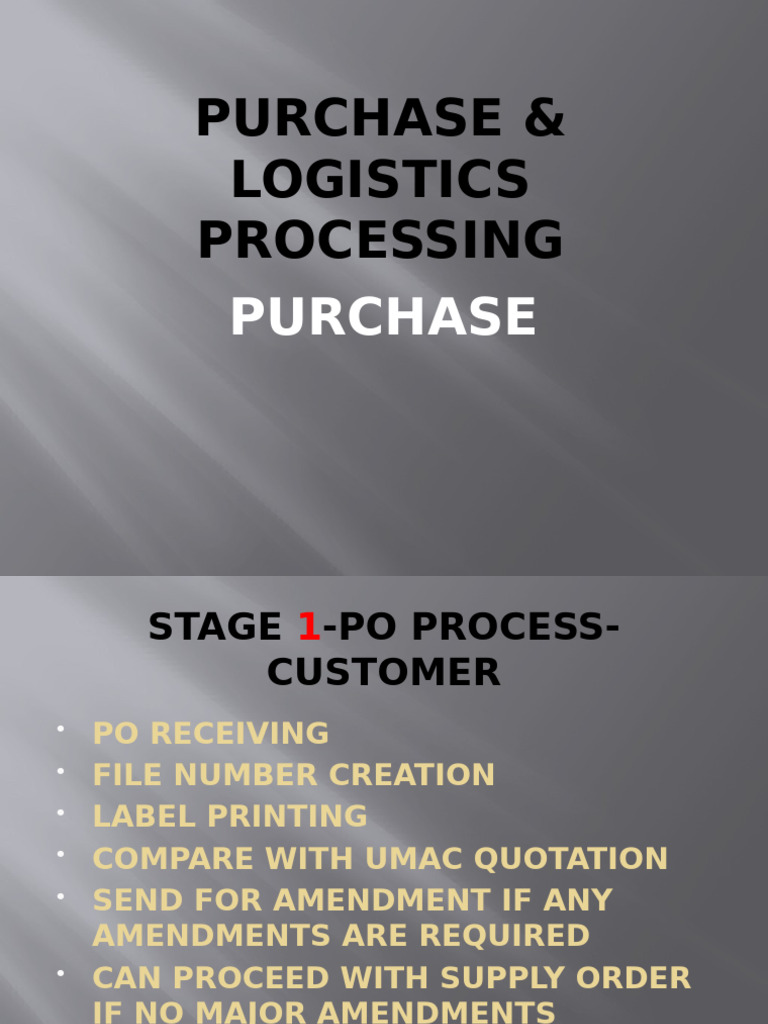 6. Purchase & Logistics | PDF