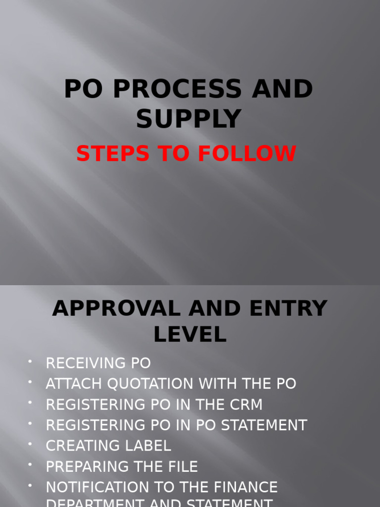 Po Process and Supply | PDF